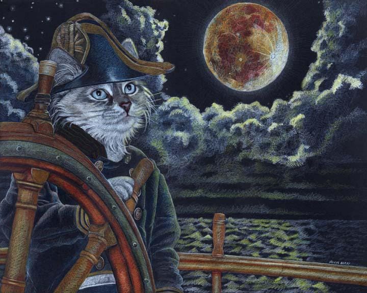 Beautiful Ragdoll Cat Wall Art Print Nautical Cat Wall Décor Cat Moon ...