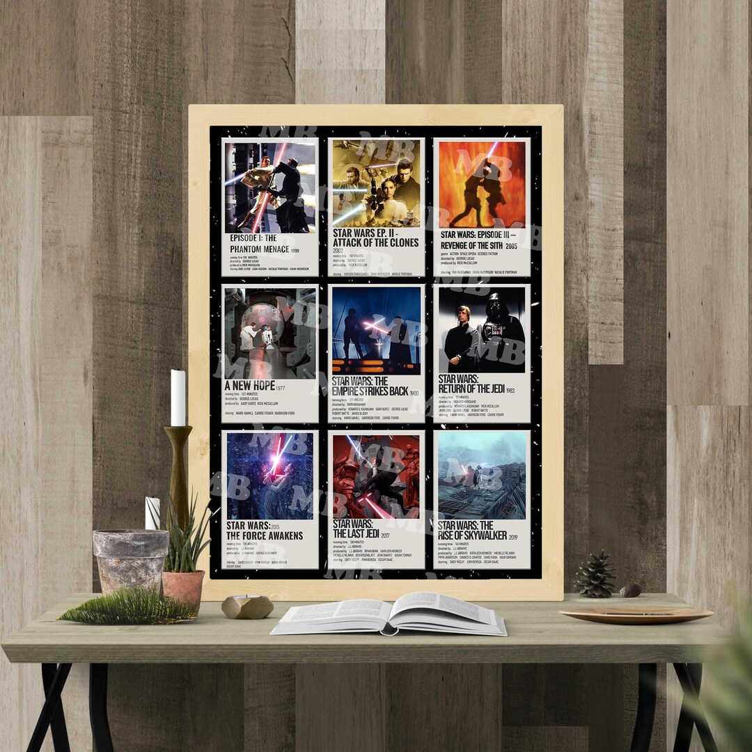 Star Wars Inspired Movie Poster, Original Trilogy, Sequels and Pre ...