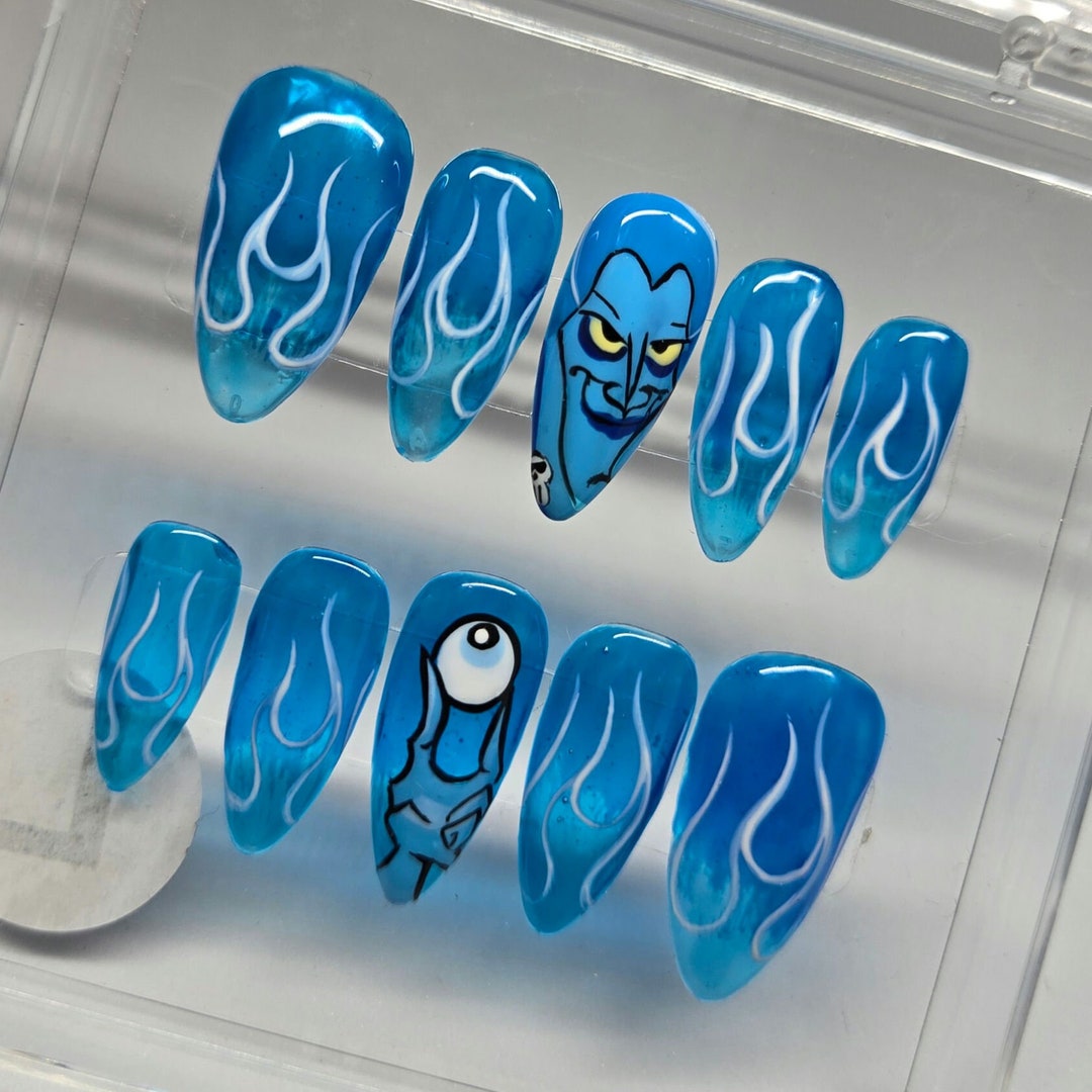 HADES (hercules) Jelly Flame Press Ons /disney Nails - Etsy