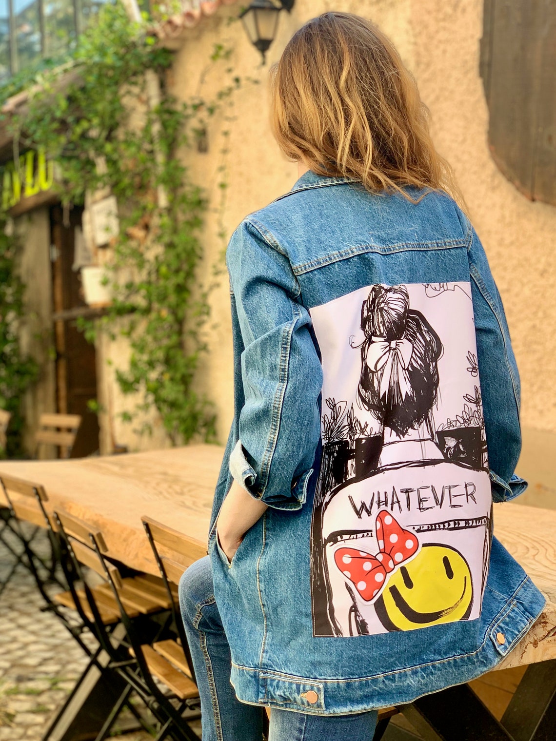 Custom Denim Jacket, Flower Pattern Hand Embroidered Denim Jacket ...