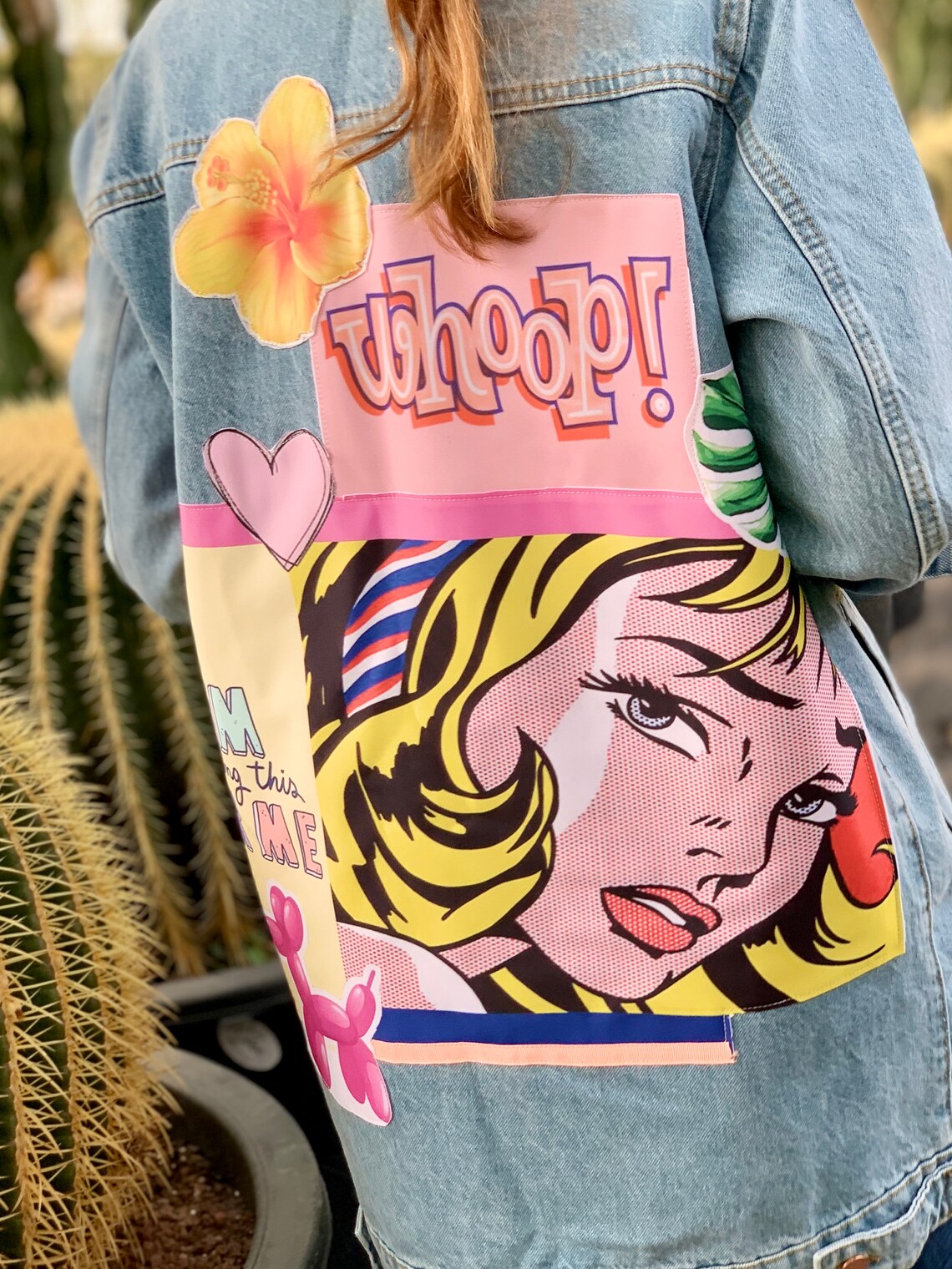 Comics Printed Jean Jacket, Upcycled Oversized Jacket, Designer Denim ...