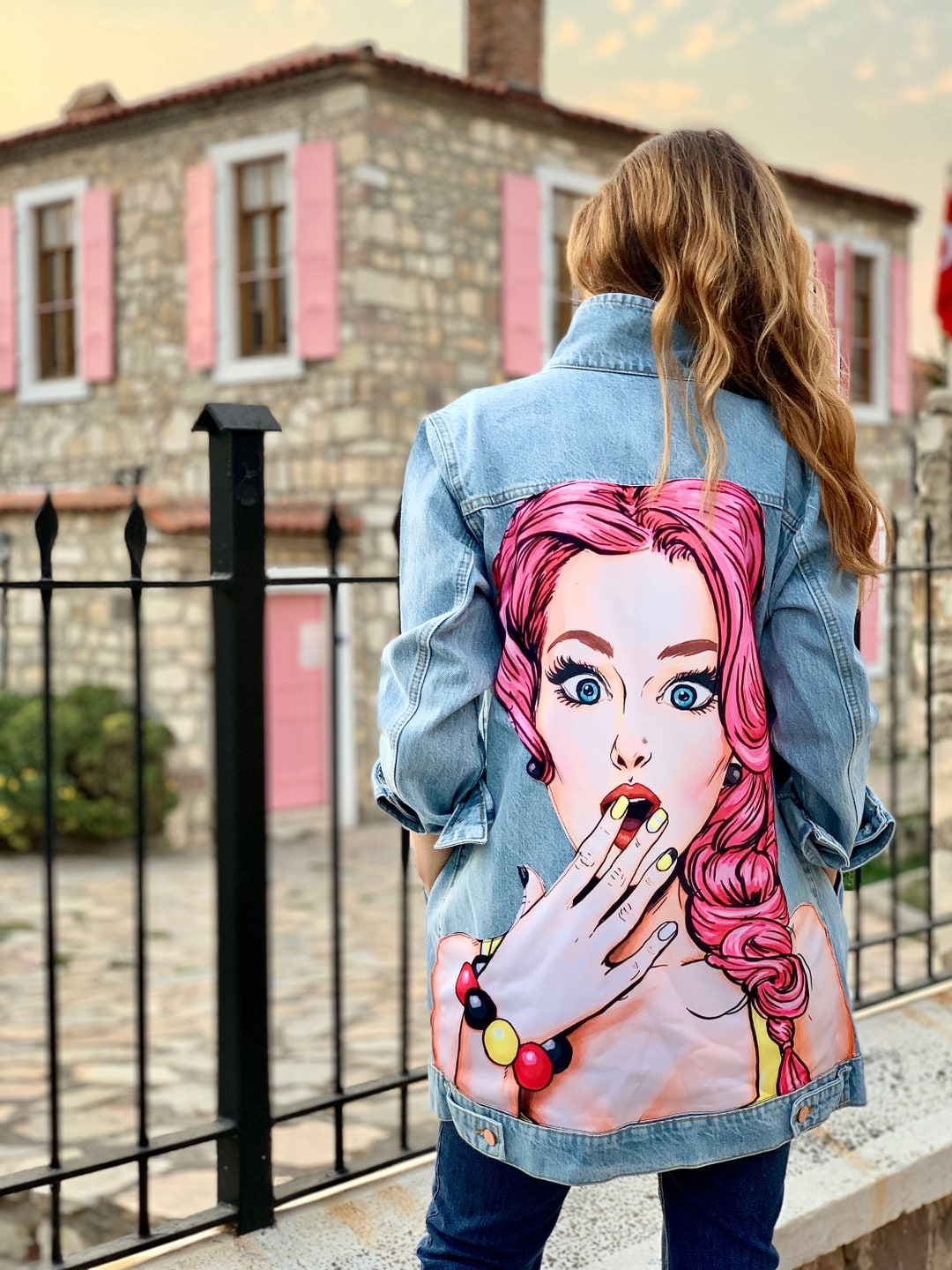 Custom Order Denim Jacket With Small 4 Squaress - Etsy
