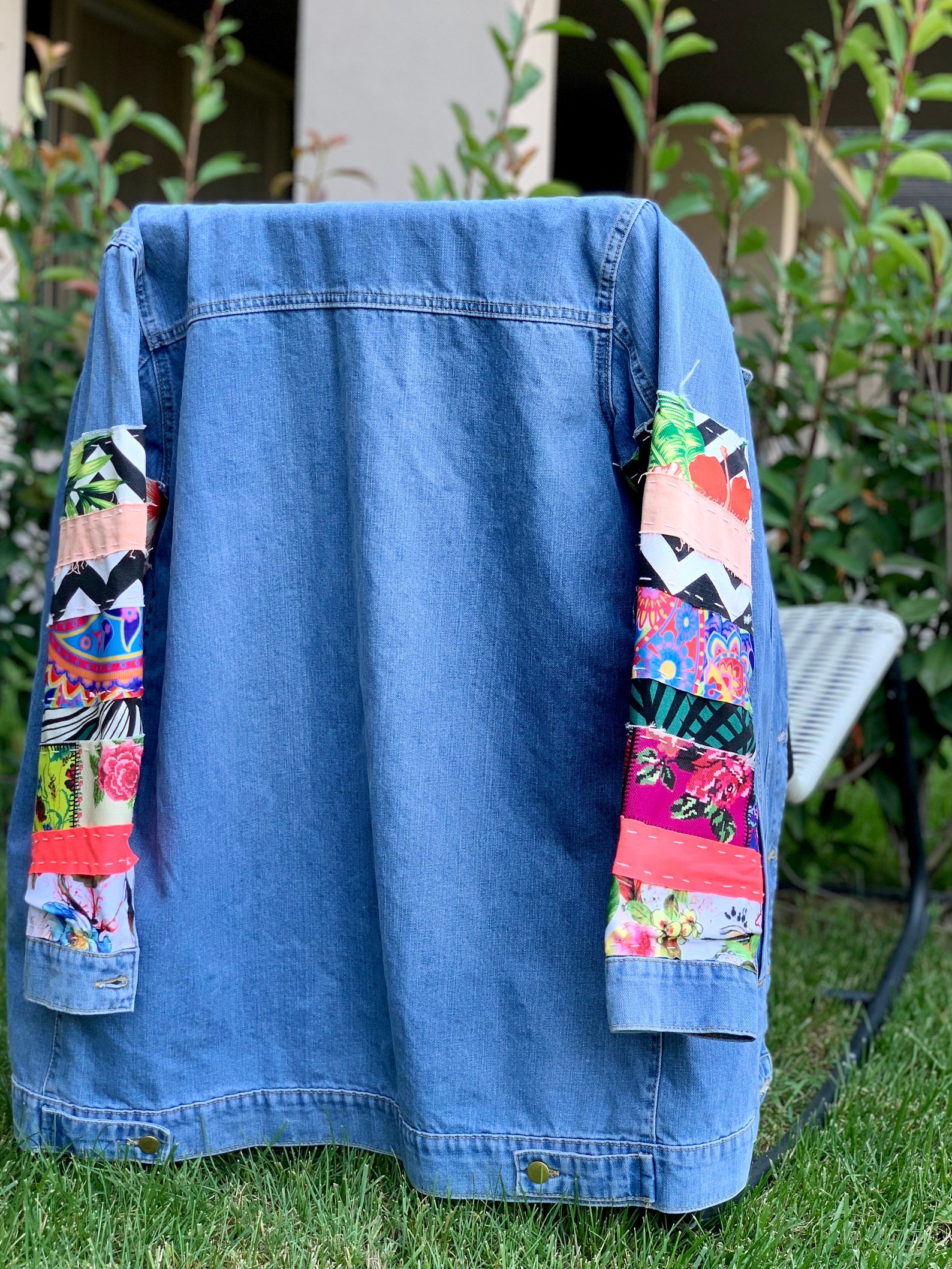 Patchwork Denim Jacket, Denim Coats for Women, Patchwork Jeans, Plus ...