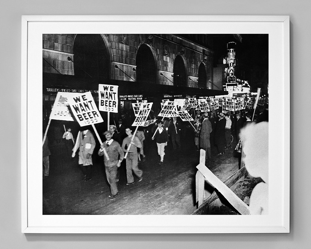 We Want Beer Print, Prohibition Protest, Alcohol Bars and Drinking ...