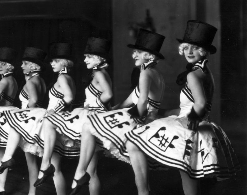 Chorus Line Dancers Print, Cabaret, Chorus Line, Chorus Girls, Vintage ...