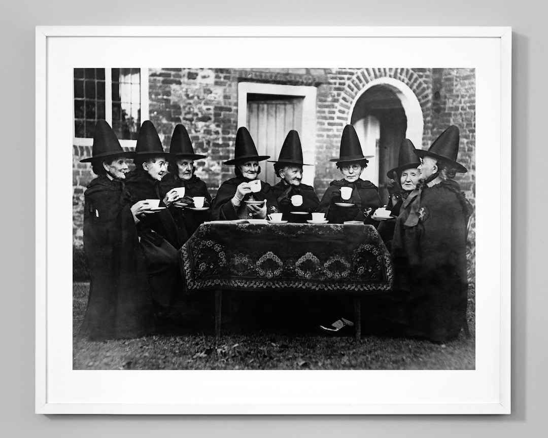 Witches Tea Time Print, Witches Council, Witchcraft, Vintage Photo ...