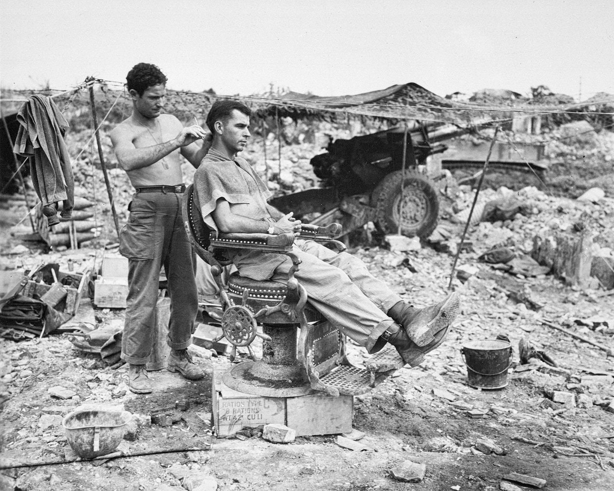 Army Barber Print Soldier Getting Haircut Vintage Hair - Etsy