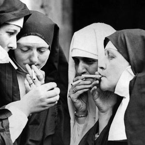 Nuns Smoking Print, Black and White Vintage Photo Art, Rebel Nuns ...