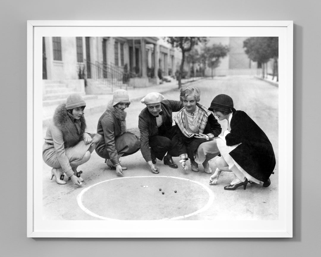 Flapper Gang Playing Marbles Print, Roaring 20s, Vintage Flapper Girls ...