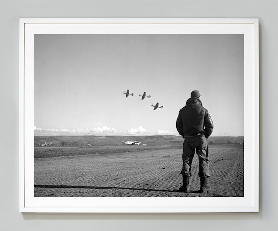 Airforce Pilot Print Military Veterans Print Watching | Etsy