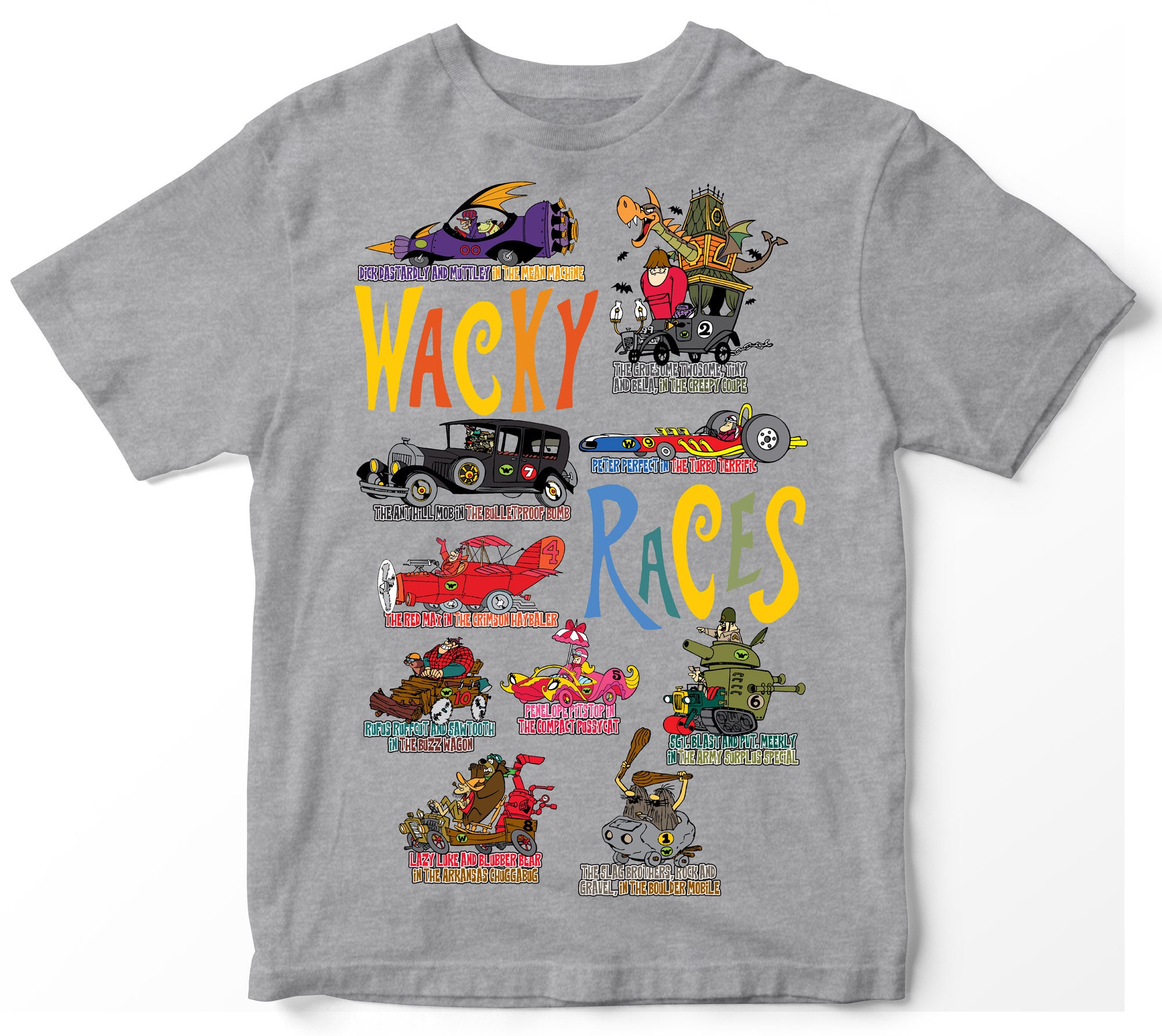 Wacky Races Characters & Vehicles Unisex T-shirt - Etsy UK