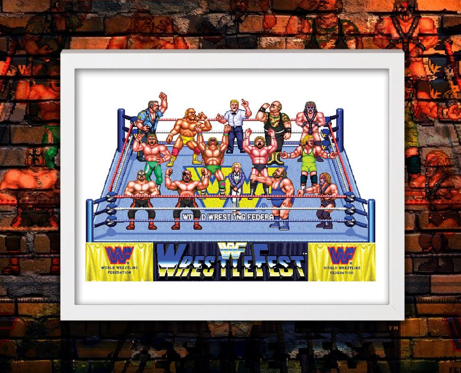 WWF Wrestlefest Arcade Game Art Print, Retro Gaming Wall Art A4 / 8x10 ...