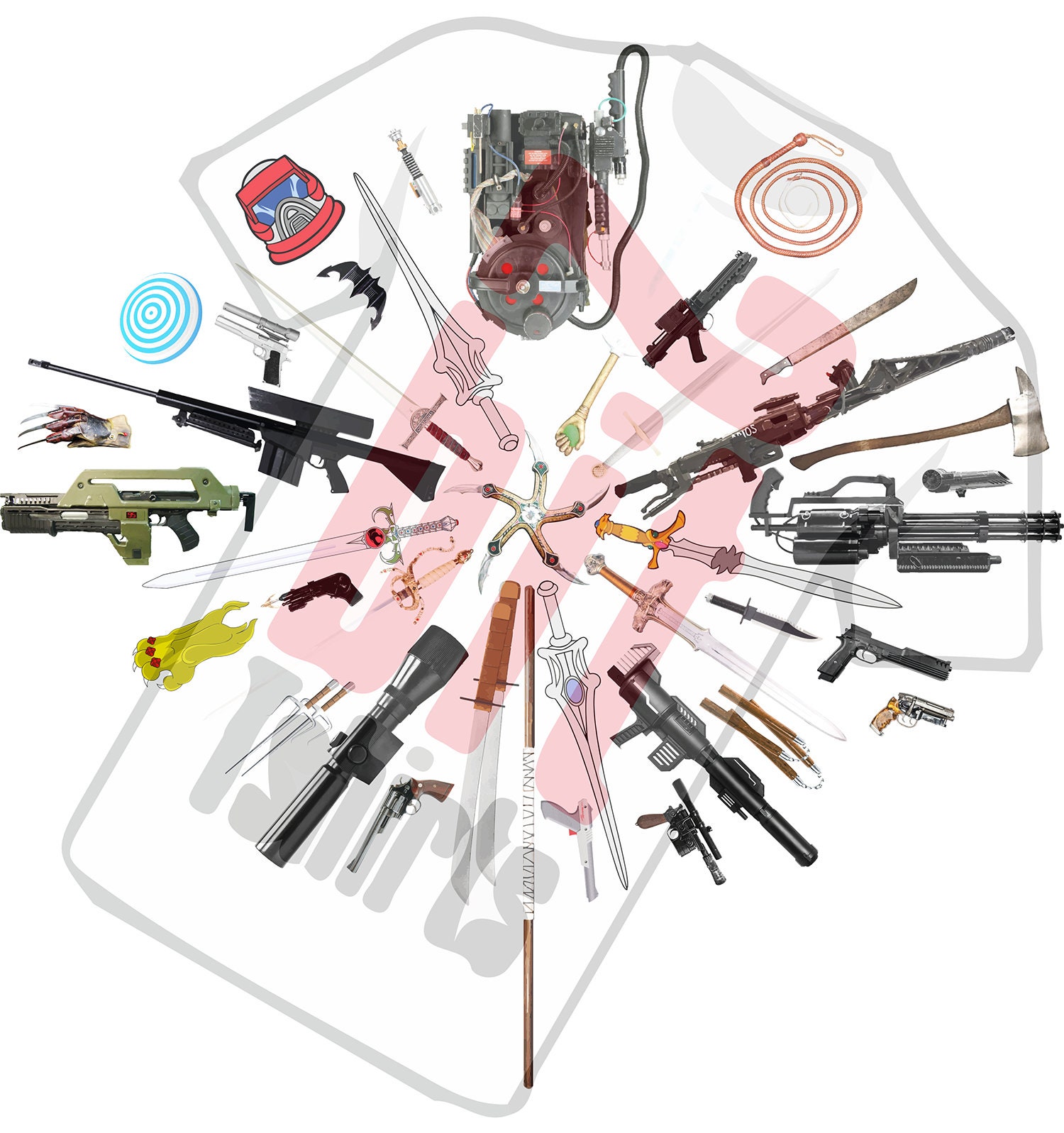 The 80's In 40 Weapons Iconic Movie Cartoon And TV Show | Etsy