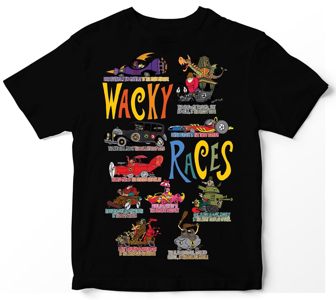Wacky Races Characters & Vehicles Unisex T-shirt - Etsy UK