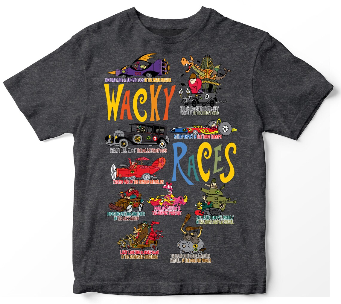 Wacky Races Characters & Vehicles Unisex T-shirt - Etsy UK