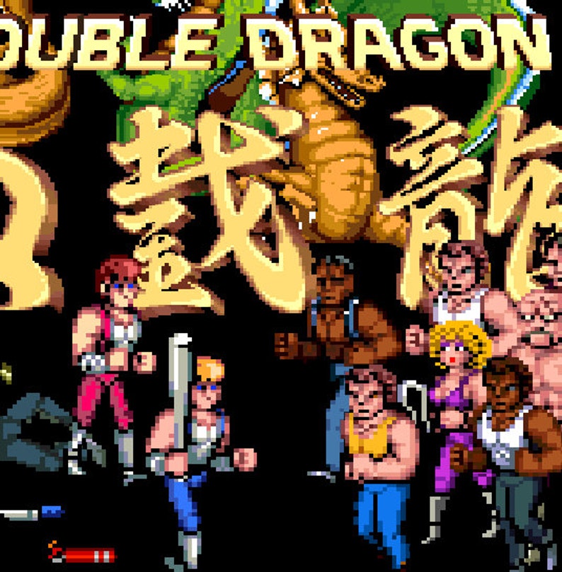 Double Dragon Arcade Game Characters & Logo Unisex T-shirt | Etsy UK