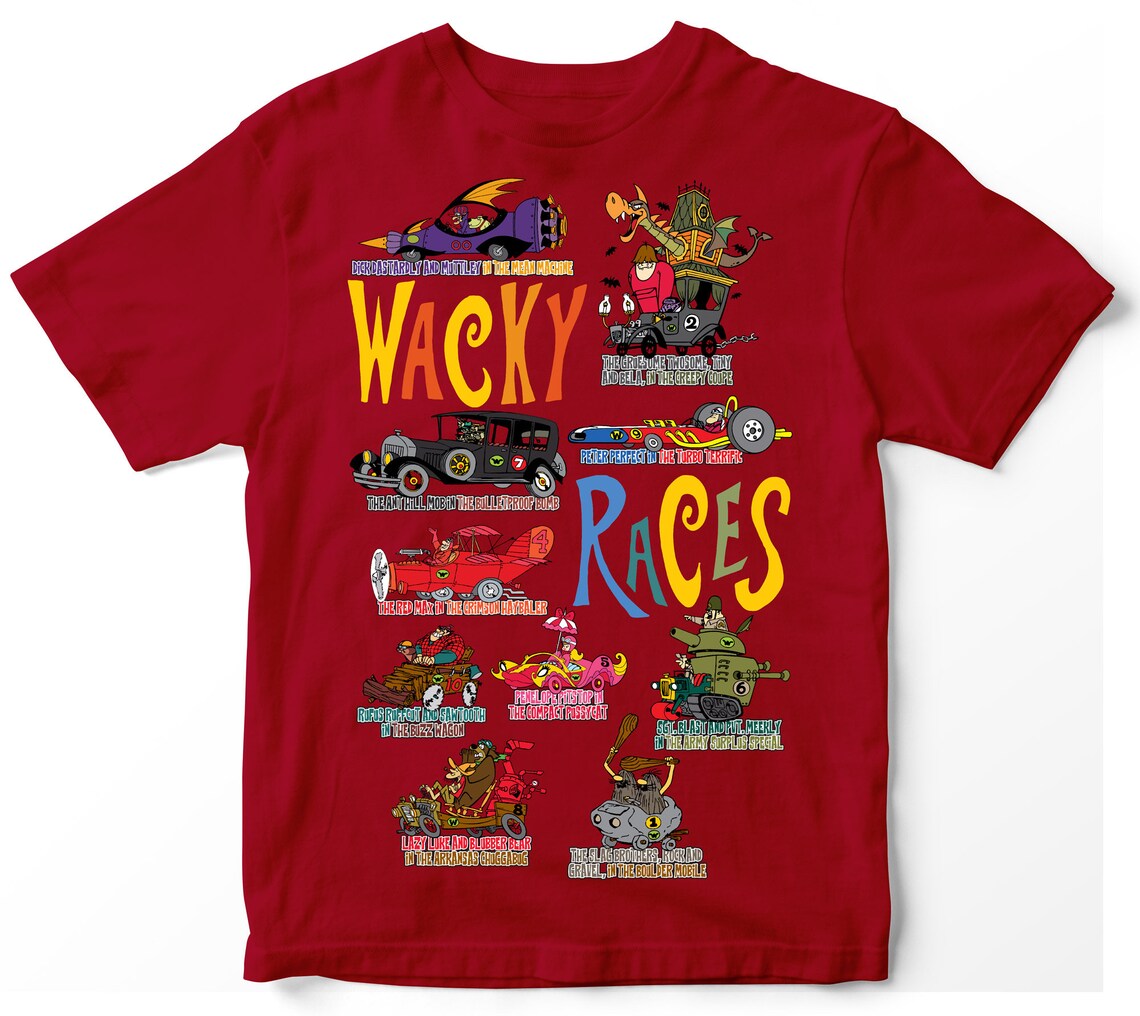 Wacky Races Characters & Vehicles Unisex T-shirt - Etsy UK