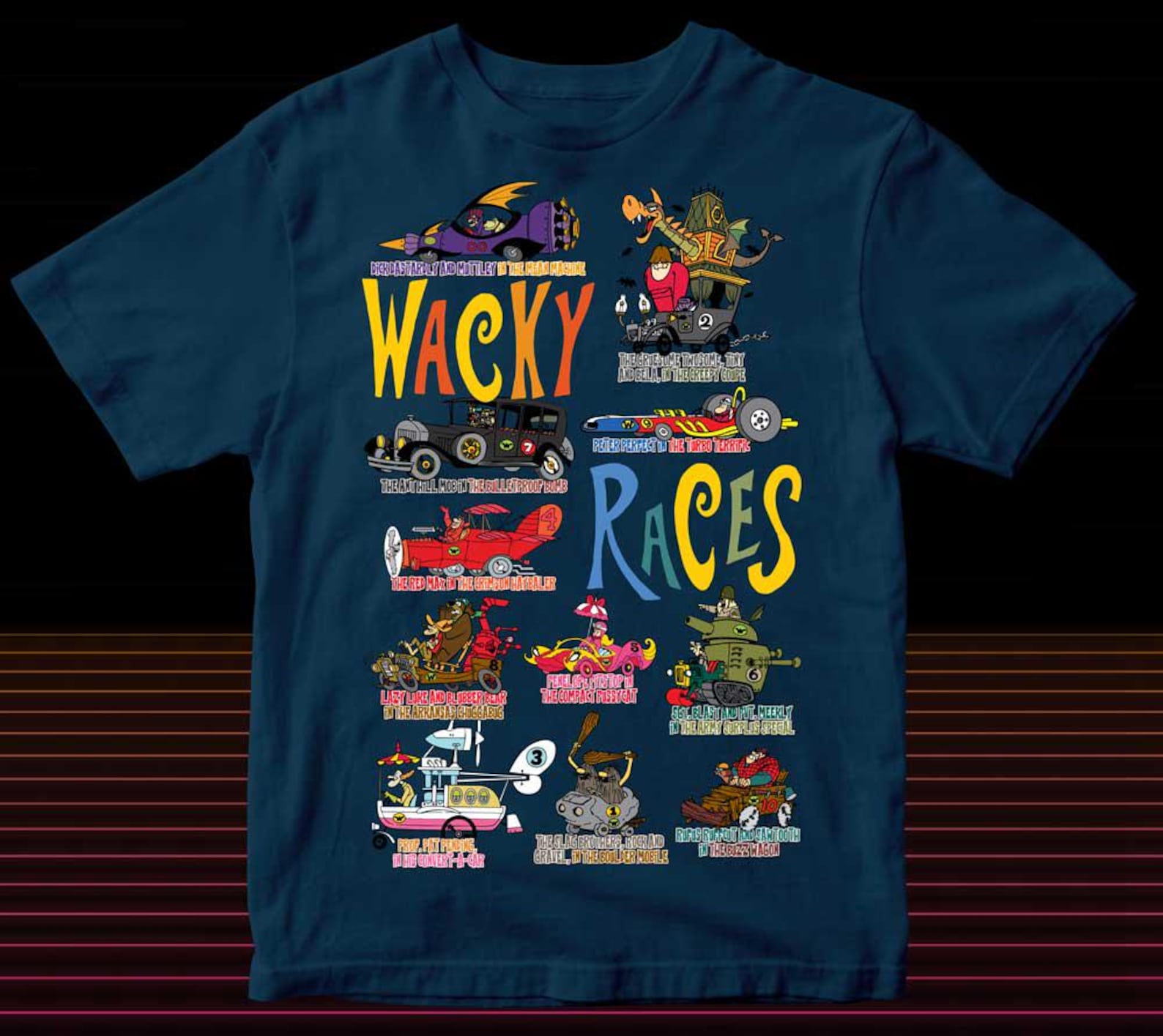 Wacky Races - Characters & Vehicles - Unisex T-shirt - Etsy