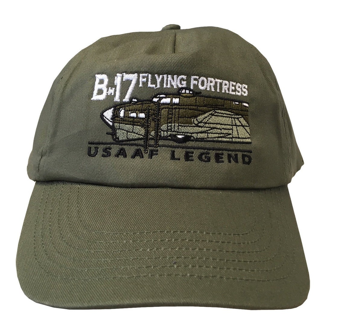 B17 Flying Fortress WW2 USAF Bomber Aircraft Green Adjustable Baseball ...