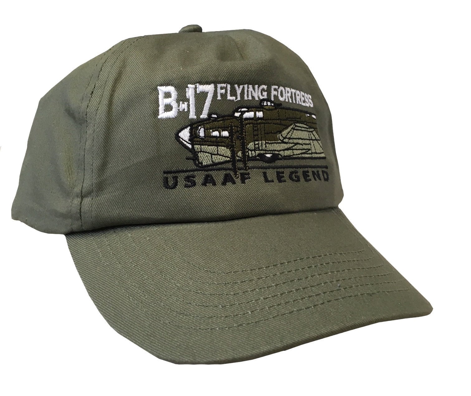 B17 Flying Fortress WW2 USAF Bomber Aircraft Green Adjustable Baseball ...