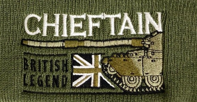 Chieftain British Army Main Battle Tank Green Embroidered Beanie Hat ...