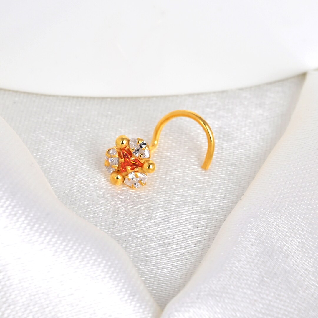 Crystal Nose Ring 925 Sterling Silver Gold Nose Stud - Etsy