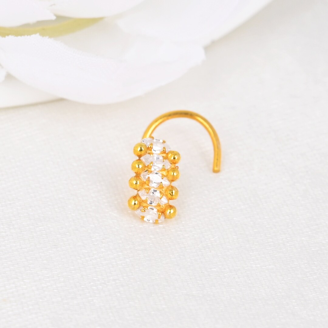 3mm Crystal Gems Nose Piercing Crockscrew Flower Nose Stud - Etsy