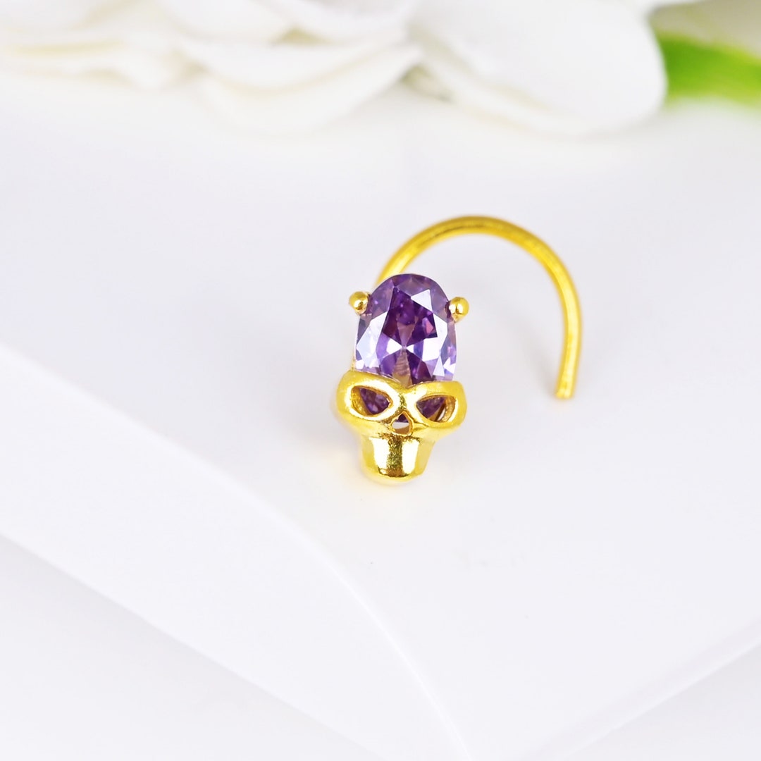 Skull Nose Ring 925 Sterling Silver Halloween Nose Ring 22 - Etsy