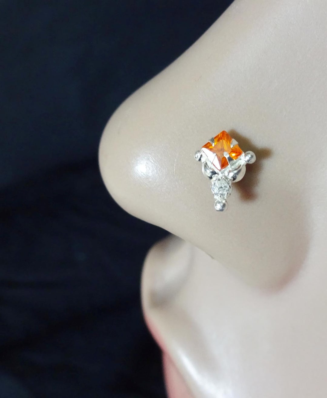 Indian Nose Stud Tribal Nose Ring Silver Nose Ring Sterling - Etsy