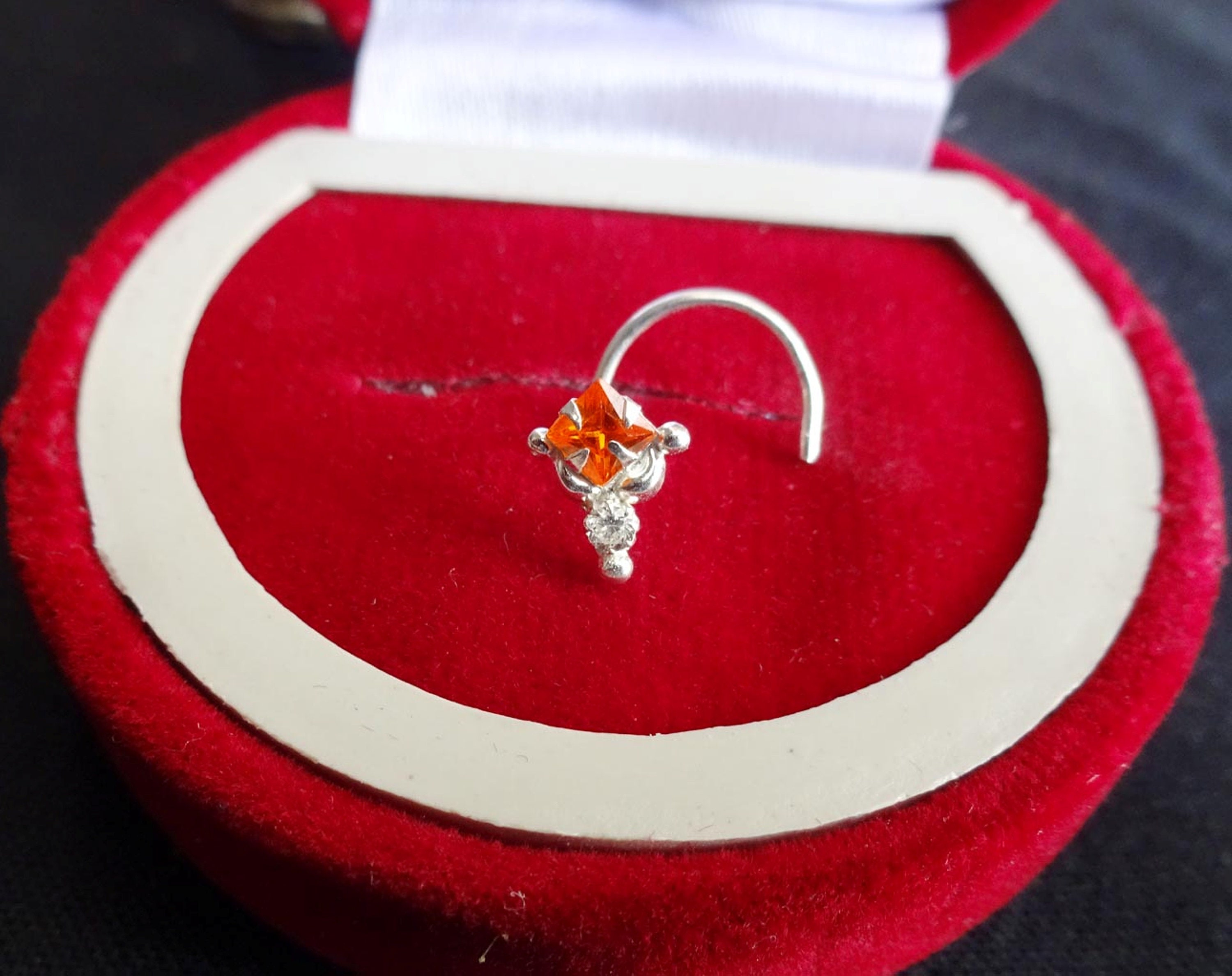 Indian Nose Stud Tribal Nose Ring Silver Nose Ring Sterling - Etsy