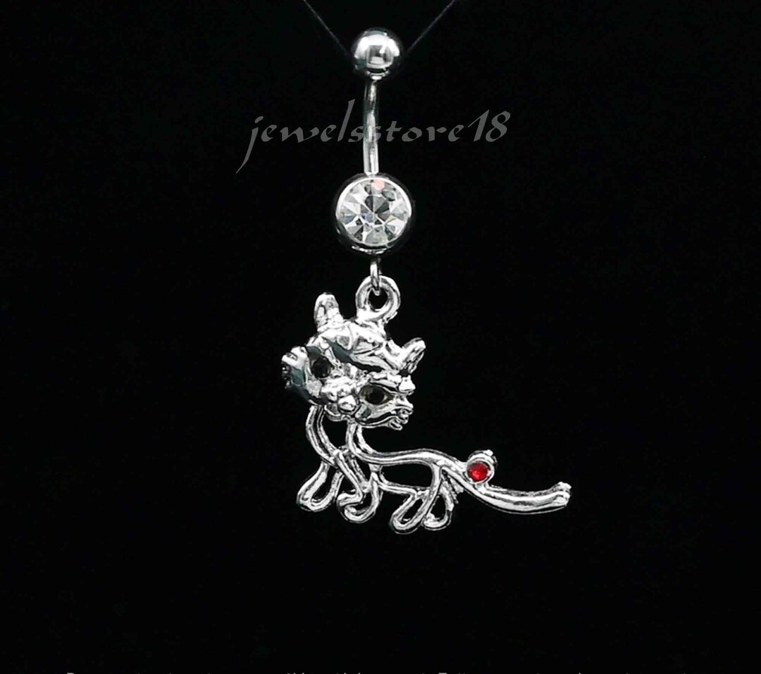 Cat Belly Button Ring 14 Gauge Navel Piercing Ring - Etsy