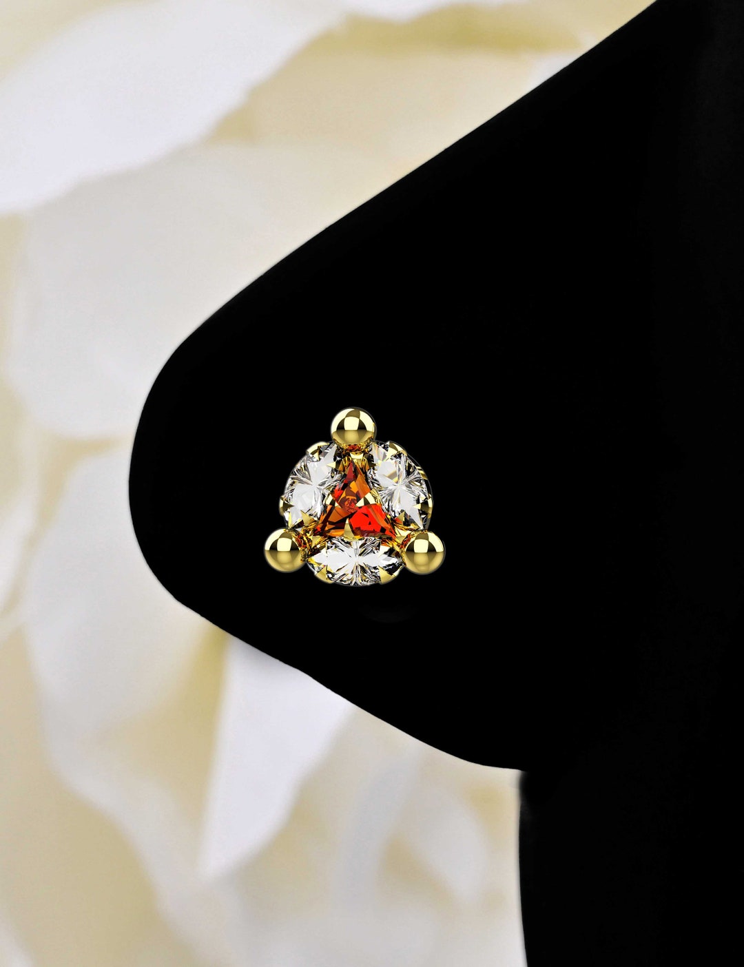 Crystal Nose Ring 925 Sterling Silver Gold Nose Stud - Etsy