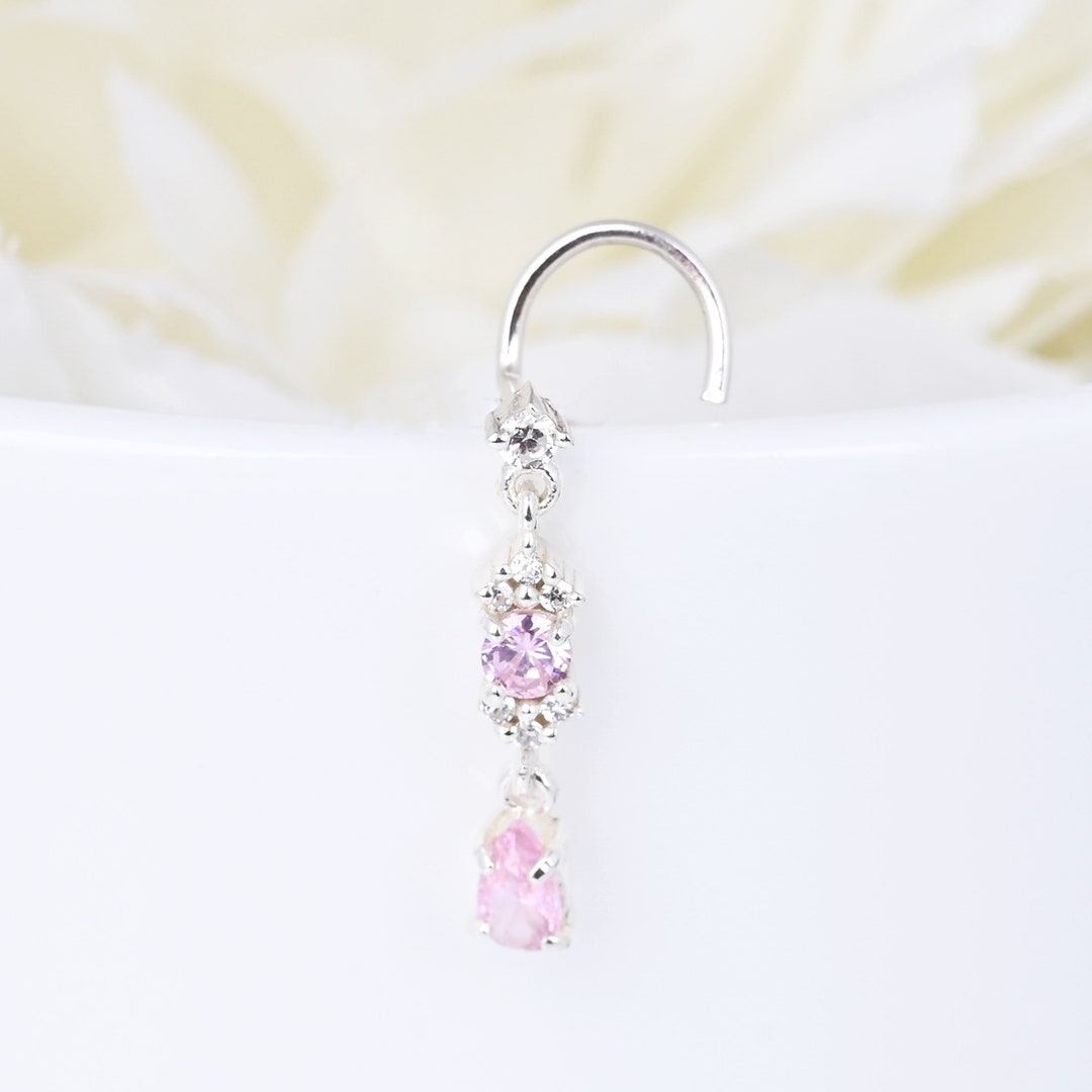 Indian Nose Ring Dangle Nose Rings 925 Sterling Silver Nose African ...