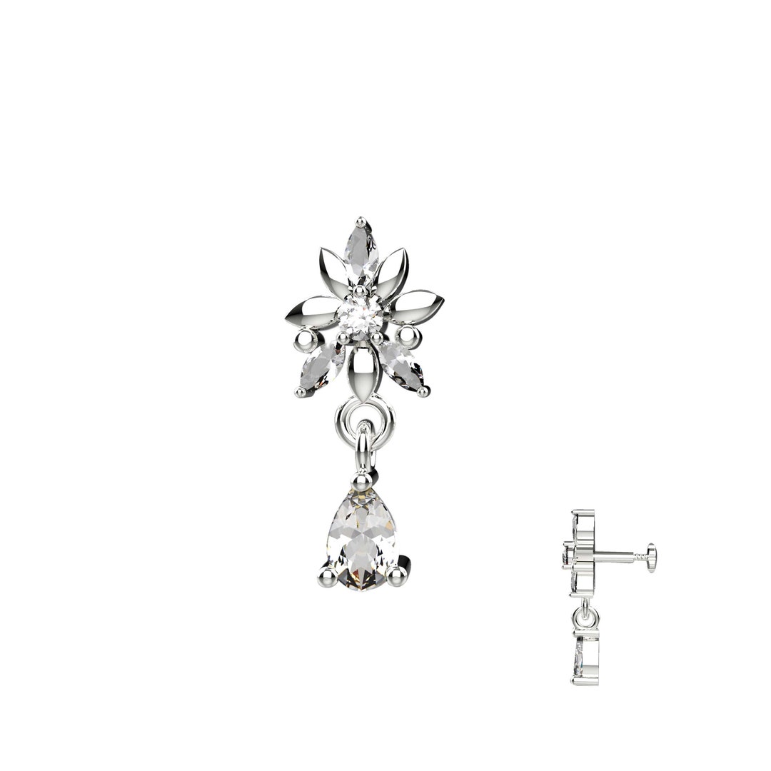 Nose Stud Flat Back Rose Gold Nose Stud 18k Gold Nose Stud Gold Nose ...