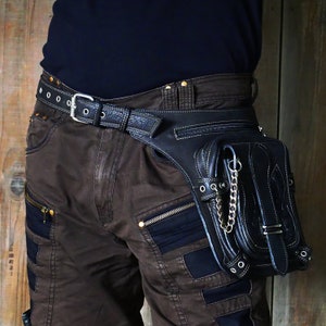 Utility Belt ~ Leather Pockets Belt ~ Leg Pouch With Removable Strap ...
