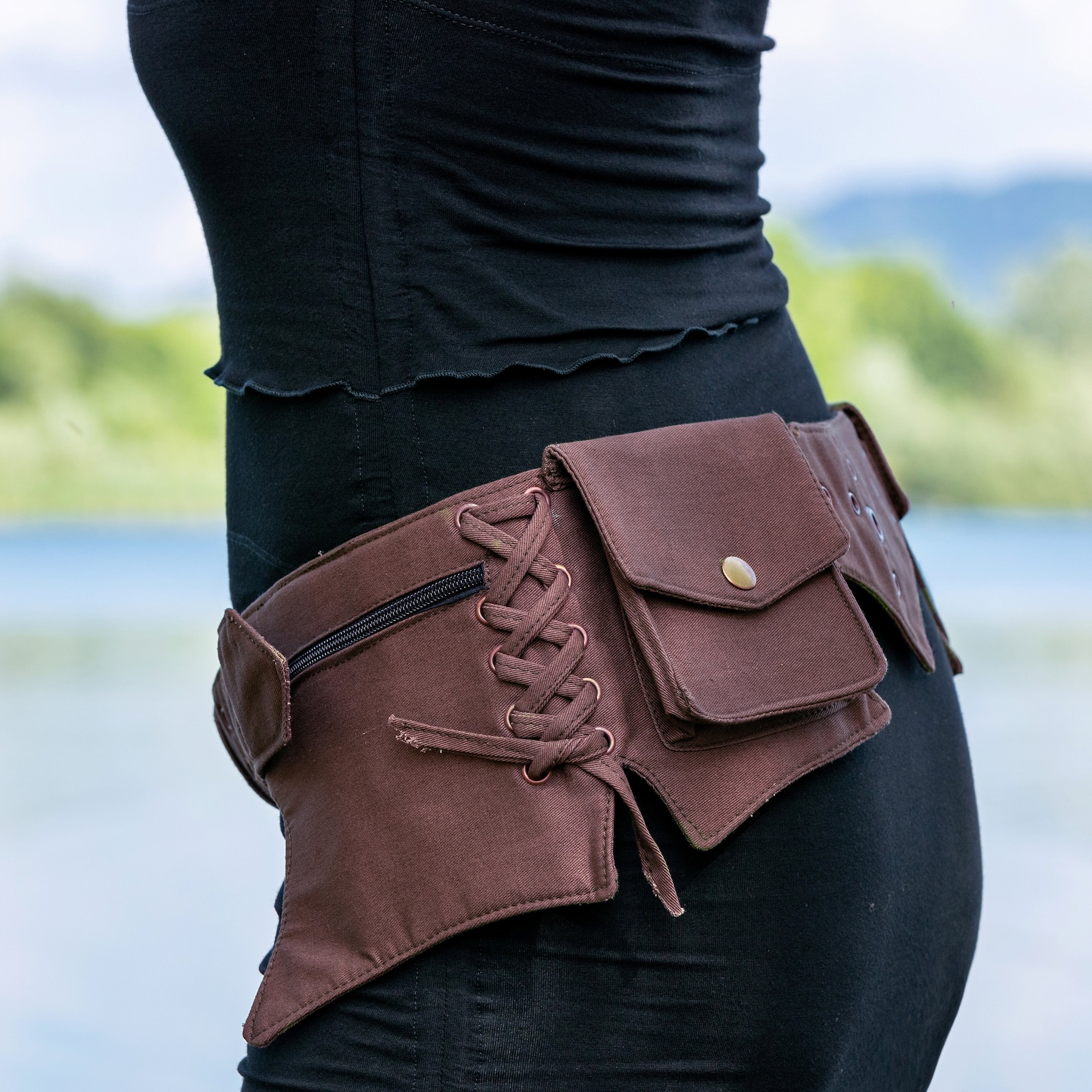 Pocket Belt ~ Utility Belt ~ Festival and Travel Hip Bag ~ With 5 ...