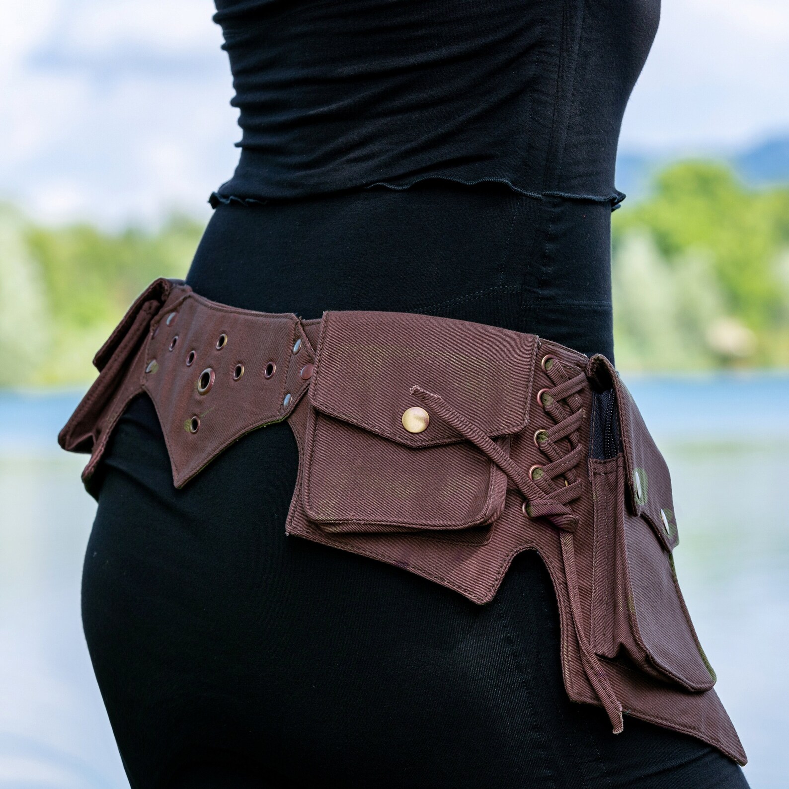 Pocket Belt ~ Utility Belt ~ Festival and Travel Hip Bag ~ With 5 ...