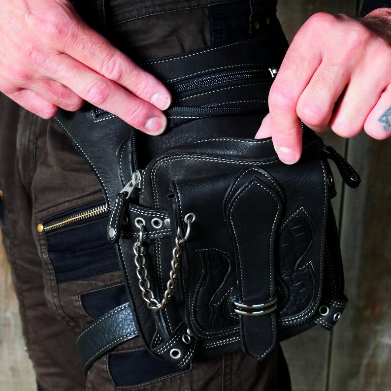 Utility Belt ~ Leather Pockets Belt ~ Leg Pouch With Removable Strap ...