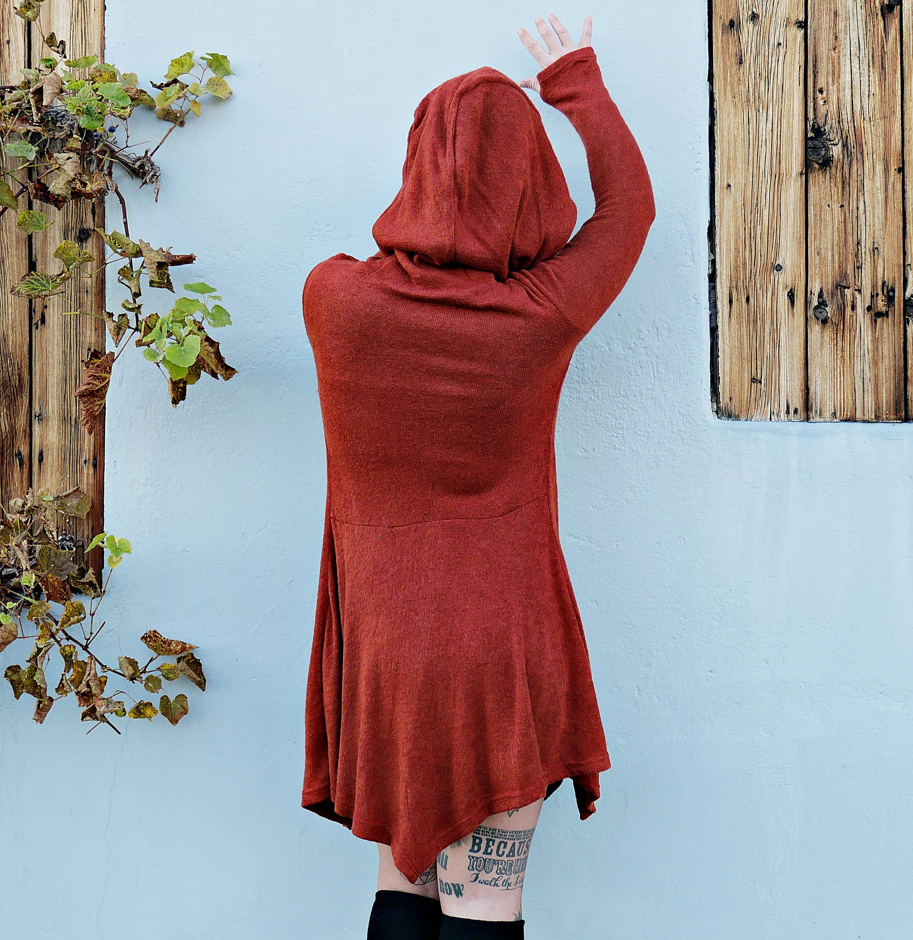 Cardigan Long Knitted Top With Huge Hoodie and Thumb Holes - Etsy