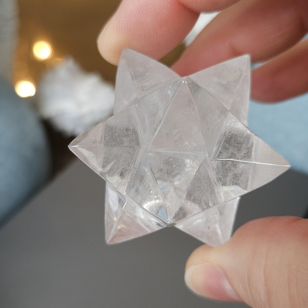 12 Point Clear Quartz STAR MERKABA, Crystal Star, Natural Clear Quartz ...