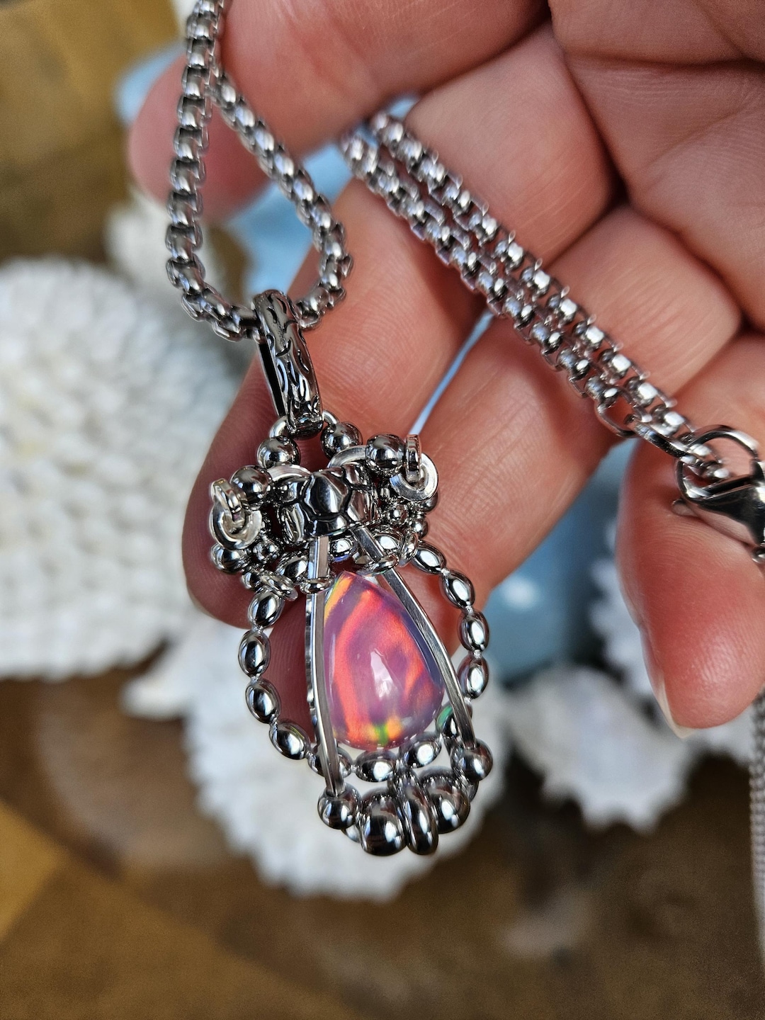RAINBOW LIGHT* Aurora Opal/himalayan Crystal Quartz Doublet Sterling ...