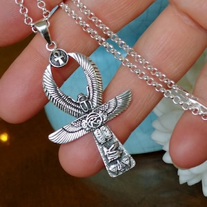 100% Sterling Silver Egyptian ANKH Pendant Necklace, Ankh Cross ...