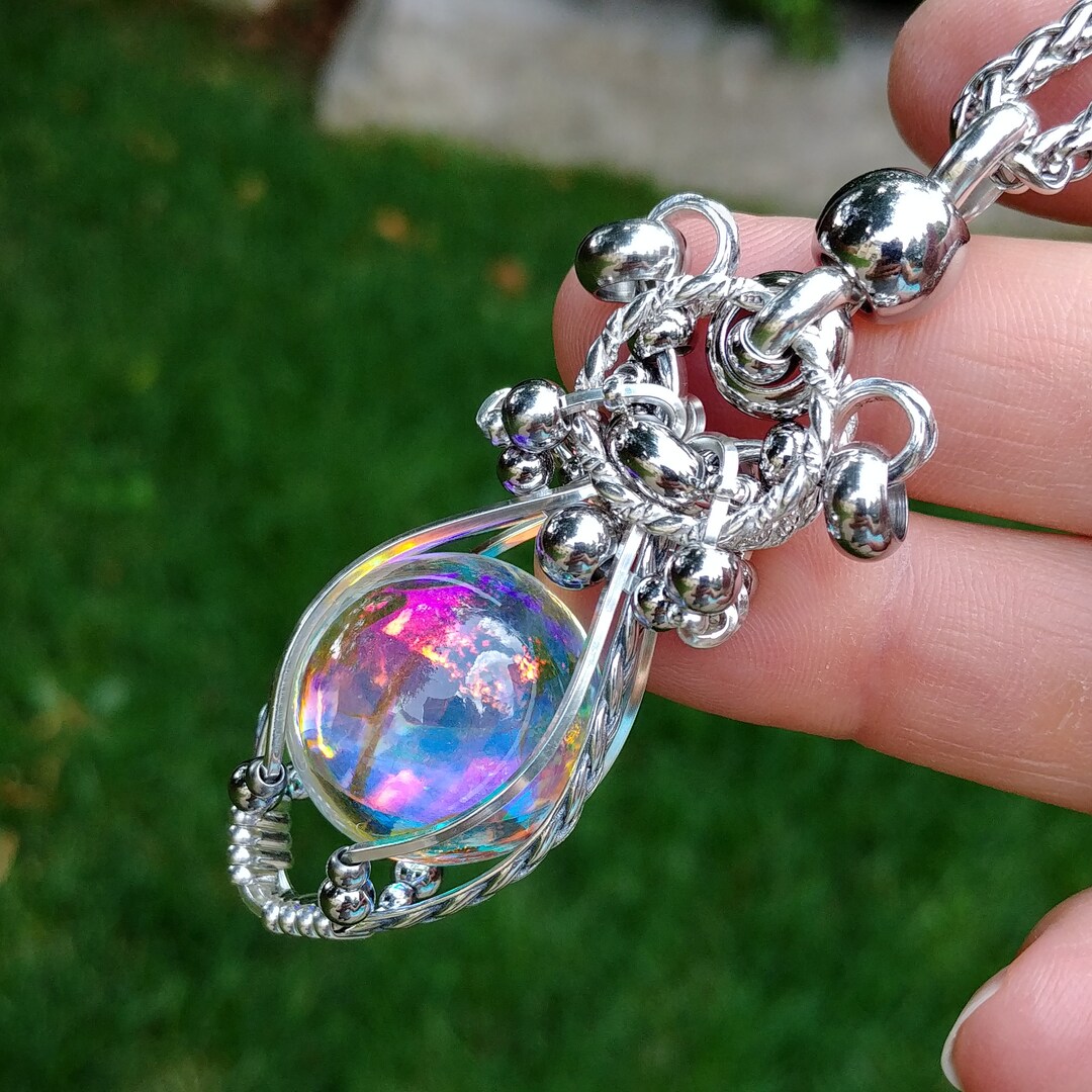 SPIRITED Rainbow Mystic Orb Stainless Steel & Sterling - Etsy