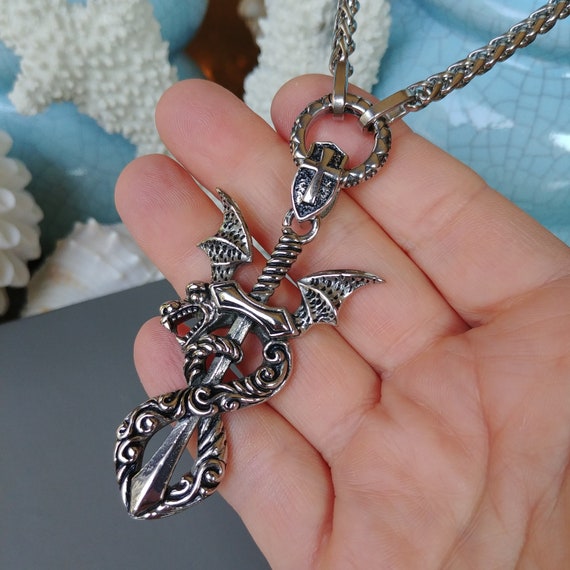 Stainless steel dragon necklace store