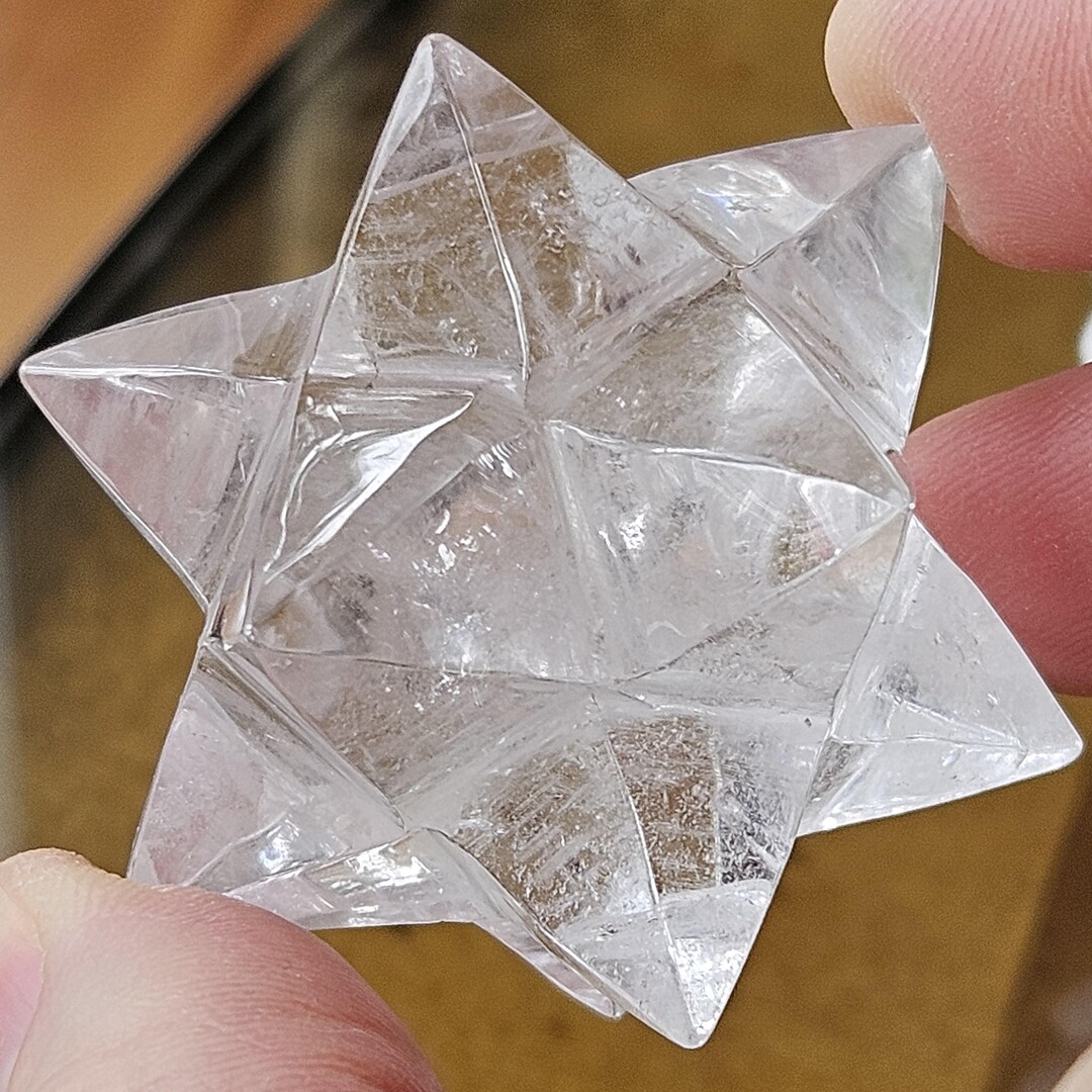 12 Point Clear Quartz STAR MERKABA, Crystal Star, Natural Clear Quartz ...