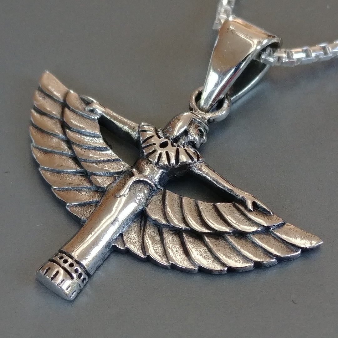 100% Sterling Silver ISIS Goddess Pendant Necklace, Queen ISIS Necklace ...