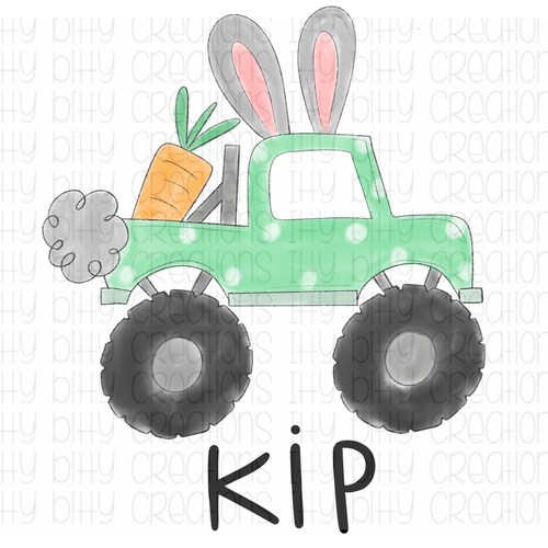 Bunny Truck Easter PNG SVG - Etsy