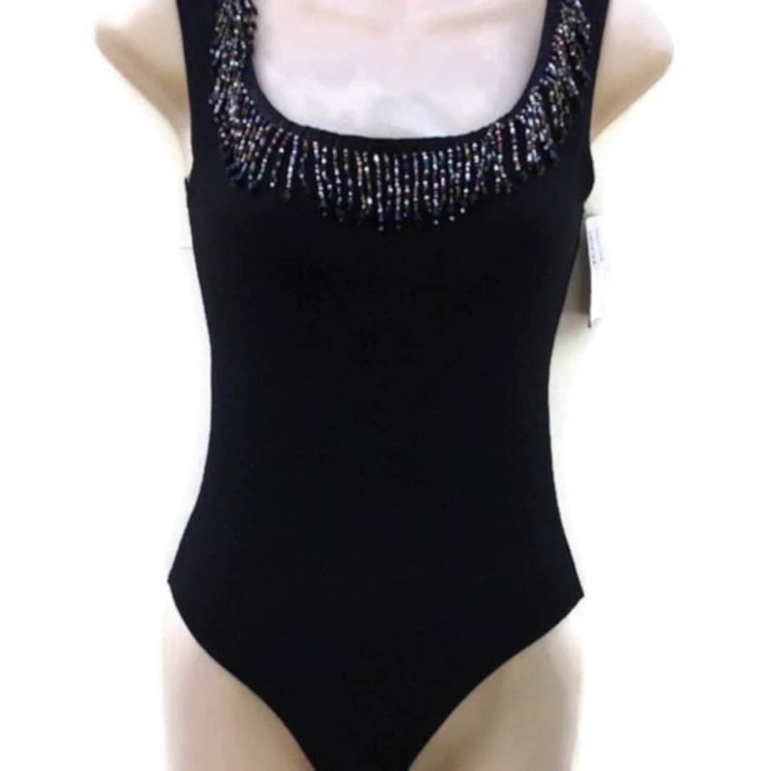 New Deborah Wiley Vintage Beaded Trim Boho Bodysuit S - Etsy