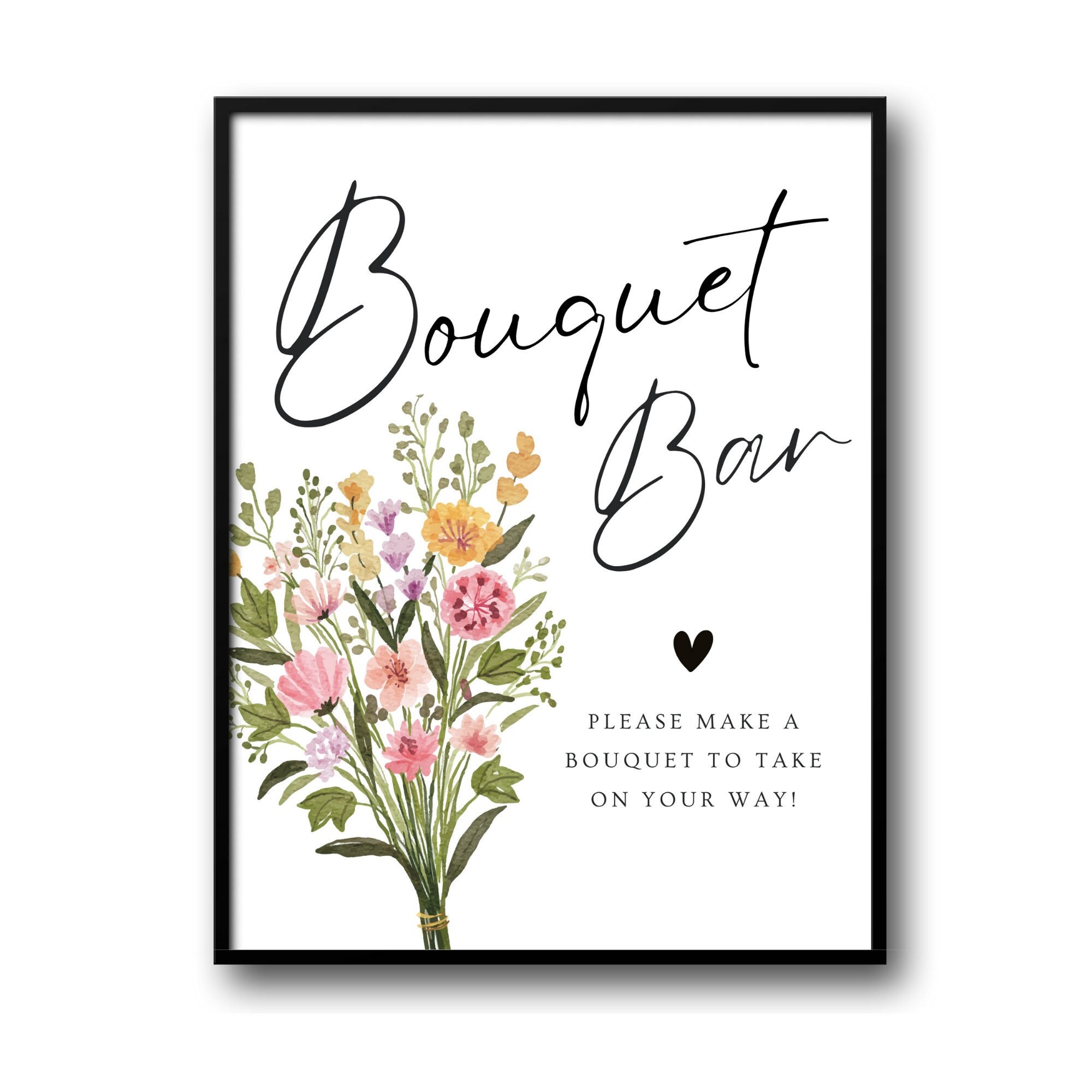 Bouquet Bar Sign, Flower Bar Sign, Bridal Shower, Baby Shower, Make a ...