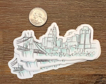 Cincinnati Skyline Laptop Sticker Cincinnati Water Bottle - Etsy